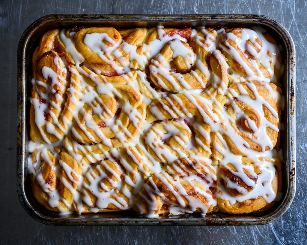 Rhubarb Rolls - Wicked Kitchen | Rhubarb Cinnamon Roll Twist Recipe