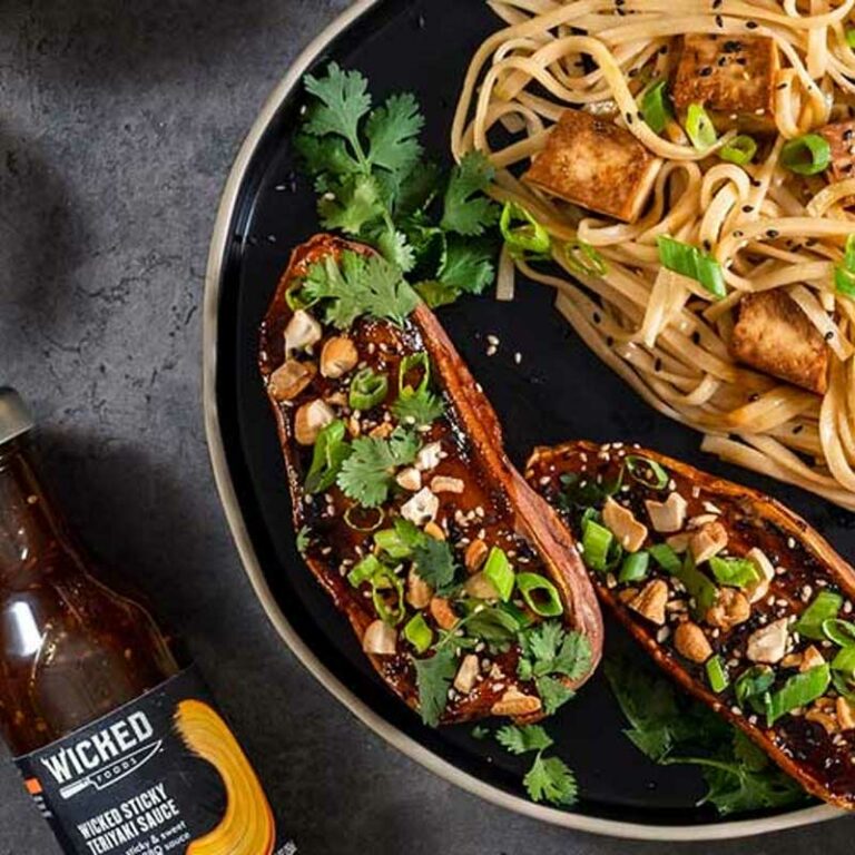 Roast Teriyaki Sweet Potatoes - Wicked Kitchen