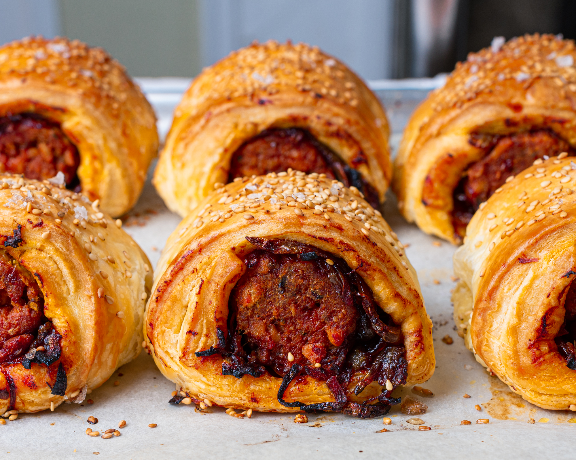 Just Roll With It & Try This BBQ Sausage Rolls with Street Cart Onions!